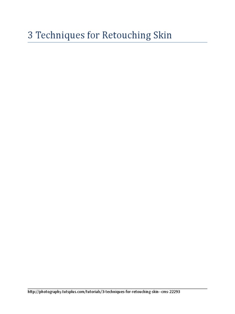 Skin Retouching Techniques in Photoshop | PDF | Photo Manipulation ...
