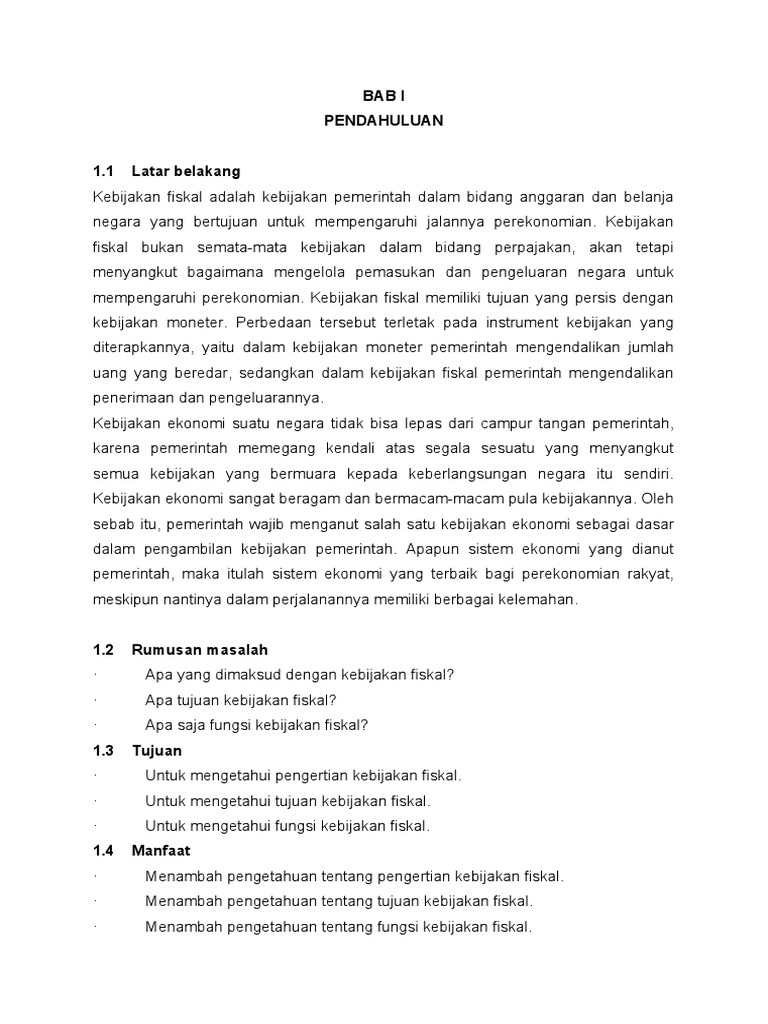 Kebijakan Fiskal | PDF