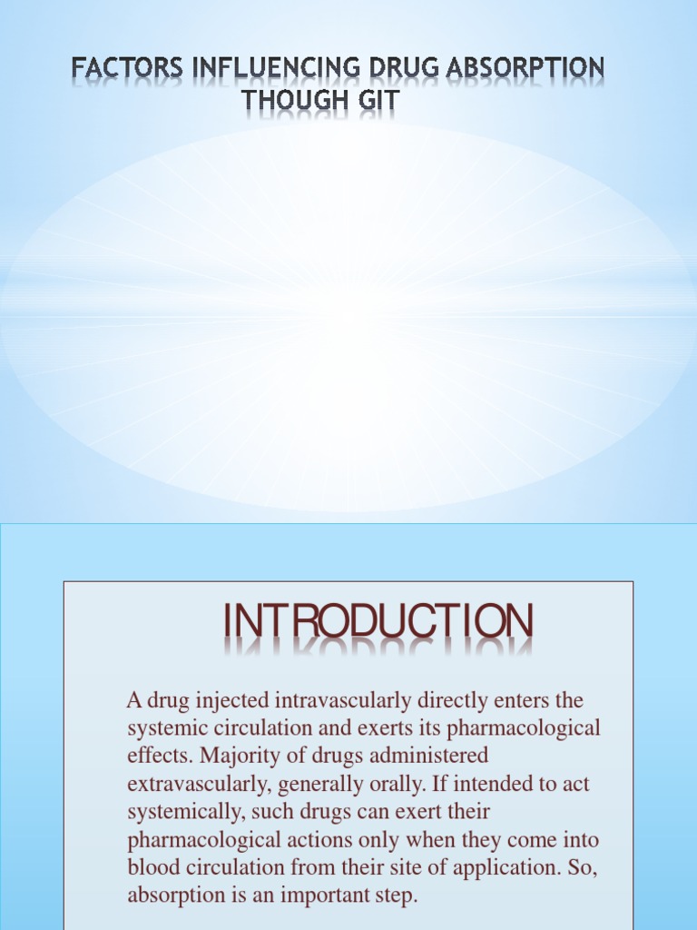 Factors Influencing Drug Absorption Though Git PDF | PDF | Tablet ...