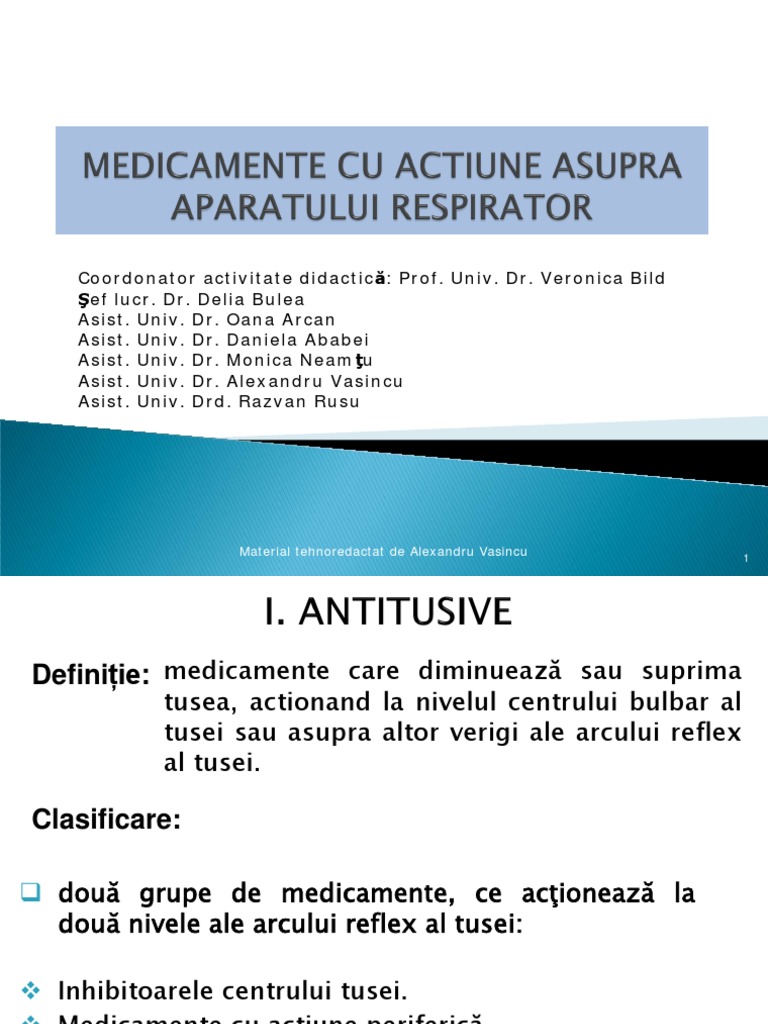 Medicamente pentru tuse, astm si expectorante | PDF | Drugs