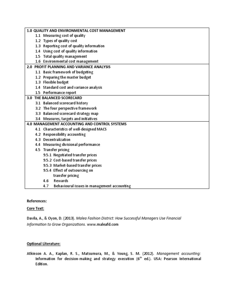 Environmental Cost Management Report | PDF | Management Accounting ...
