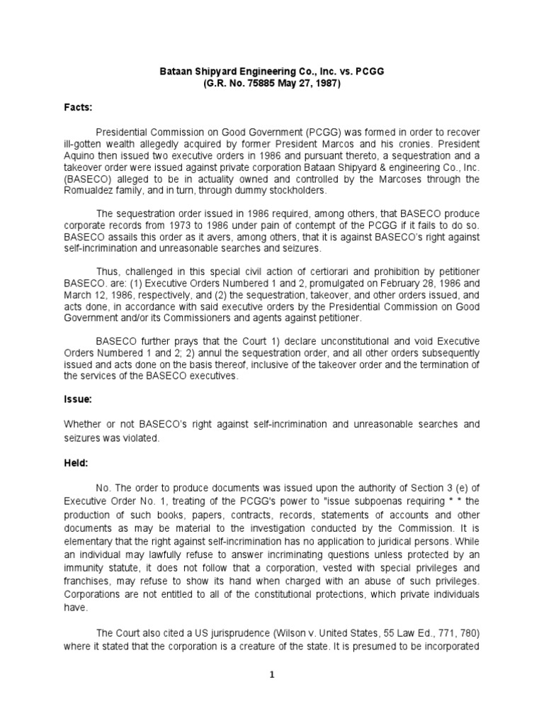 Baseco V PCGG | PDF | United States Law | Public Sphere