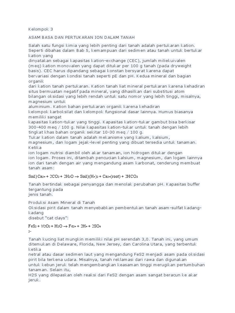 Asam Basa dan Pertukaran Ion Tanah | PDF | Ilmu Sosial | Sains & Matematika