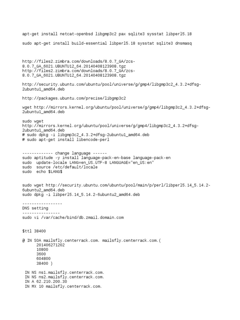 Zimbra Installation | PDF | Domain Name System | Network Protocols