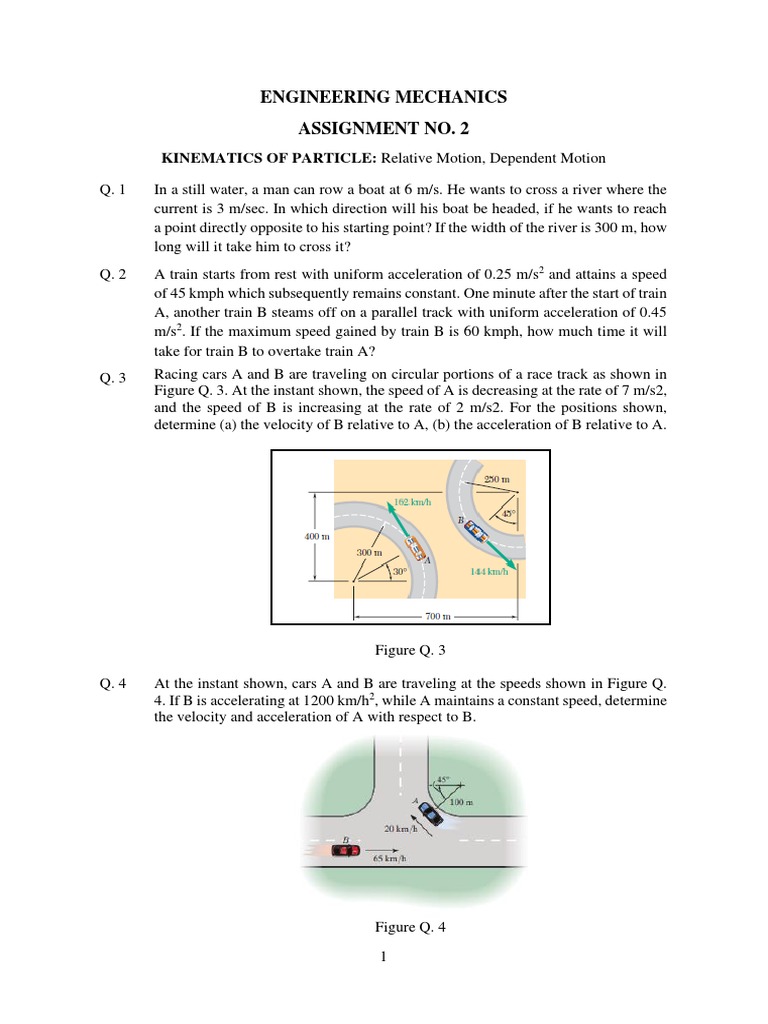 Engineering Mechanics Assignment No. 2: KINEMATICS OF PARTICLE ...