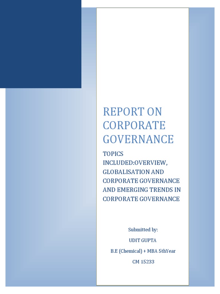 Report On Corporate Governance | PDF | Governance | Corporate Governance