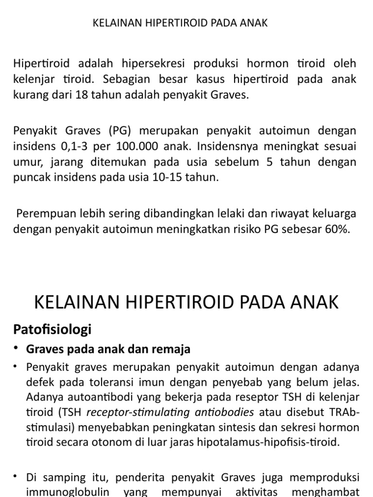 Lo. Kelainan Hipertiroid Pada Anak | PDF | Pengembangan Diri