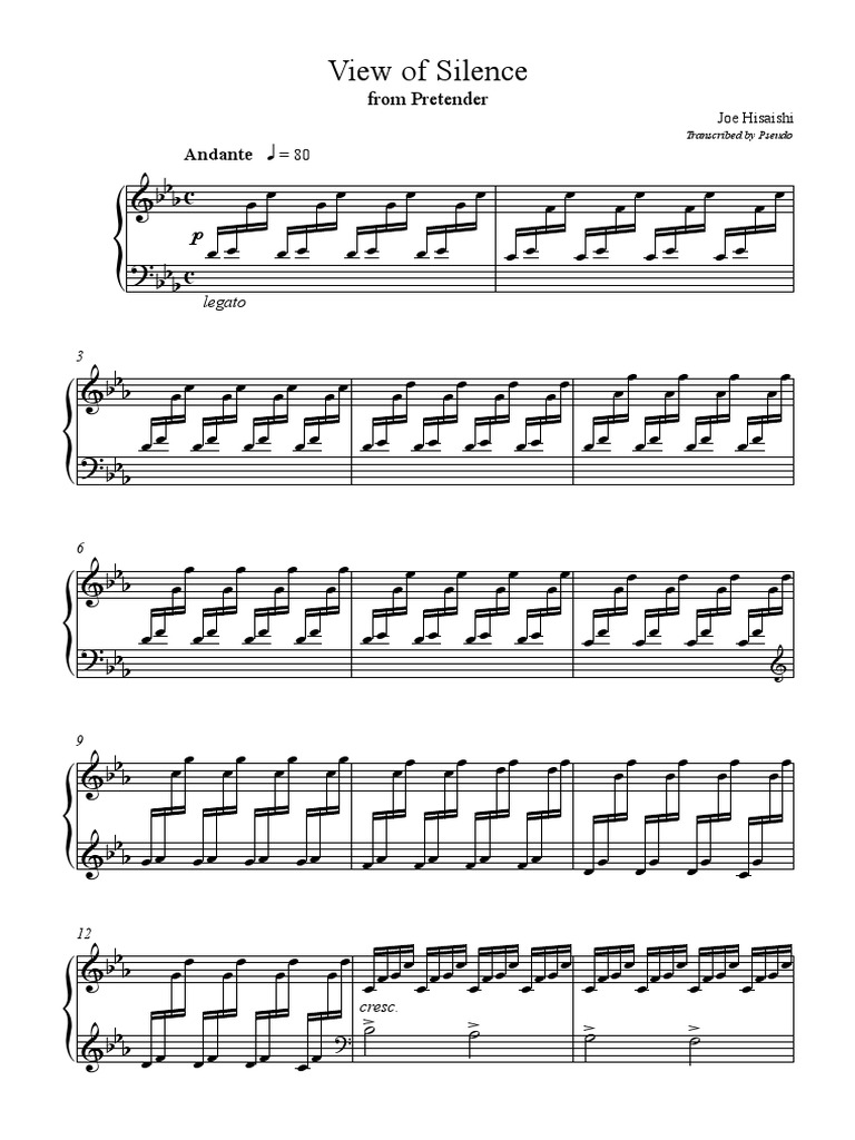 Joe Hisaishi's View of Silence | PDF | Musical Compositions | Musical ...
