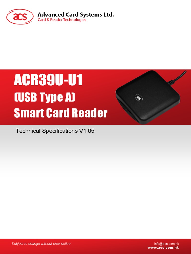 ACR39 Reader | PDF | Smart Card | Microsoft Windows