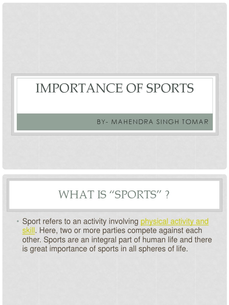 Importance of Sports | PDF | Lifestyle