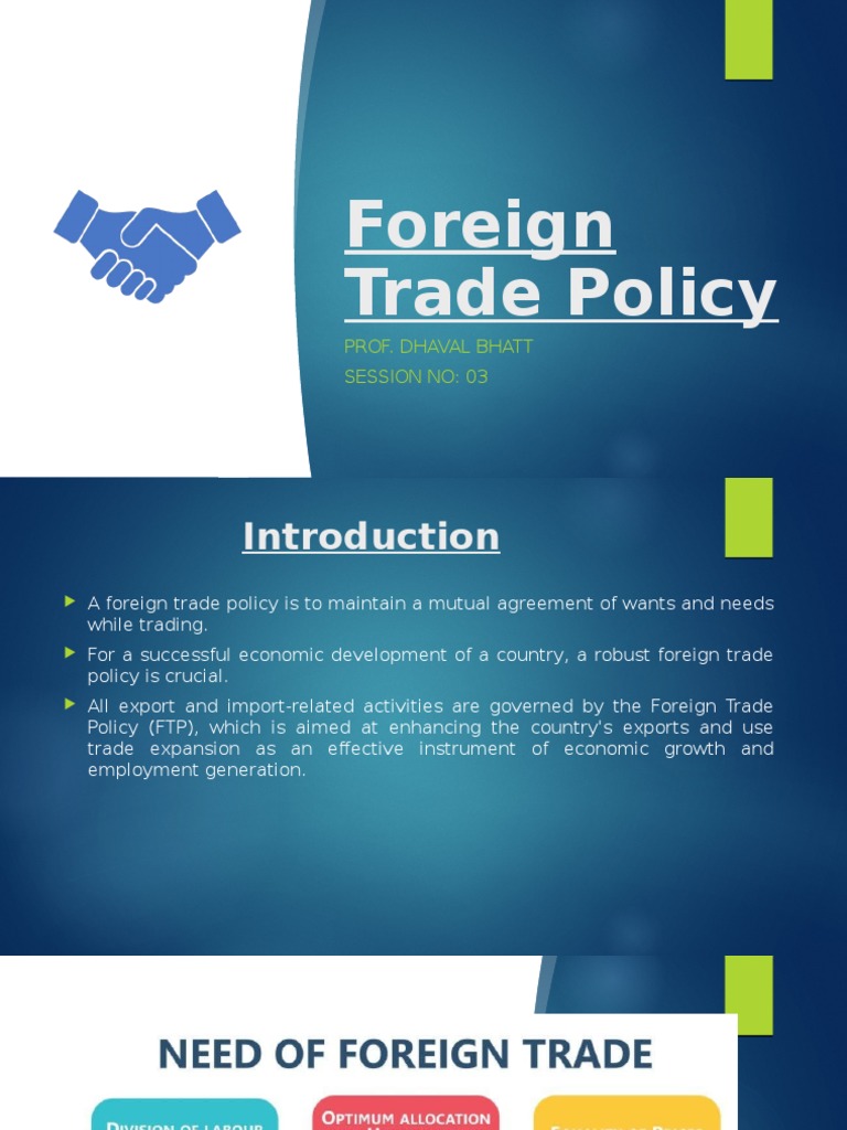Foreign Trade Policy | PDF | Free Trade | Trade