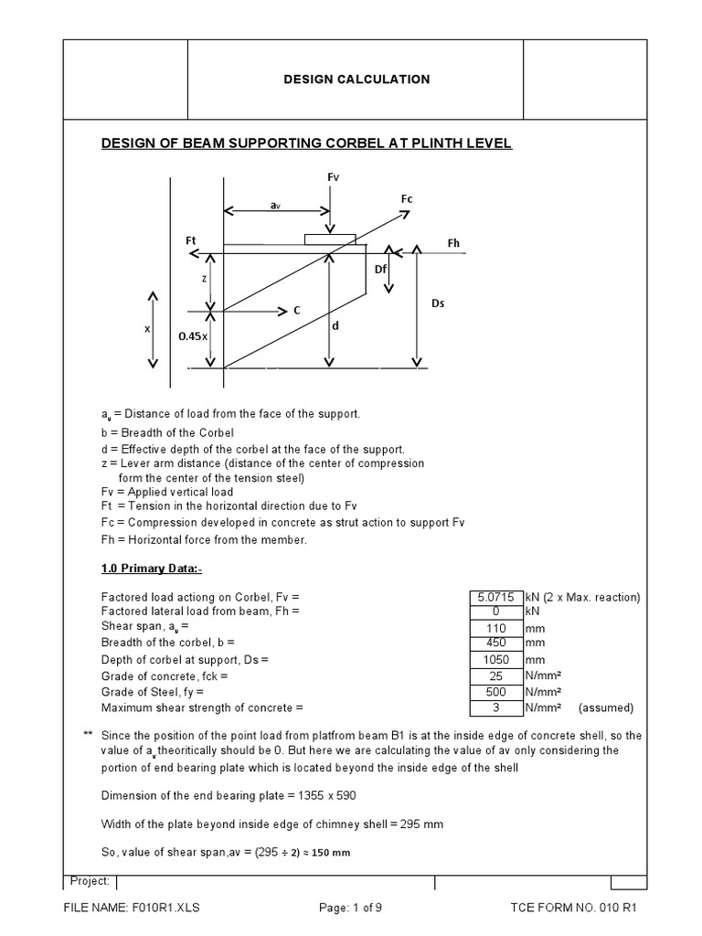 Design of Corbel | PDF | Beam (Structure) | Structural Engineering