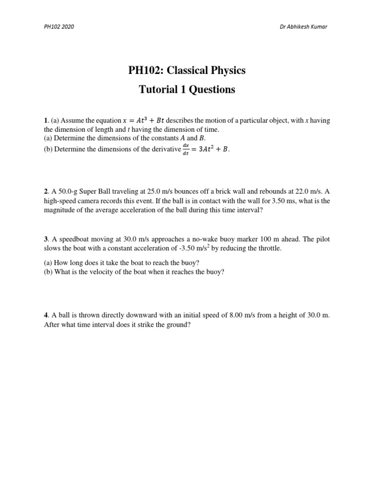 Tutorial 1 Questions PDF | PDF