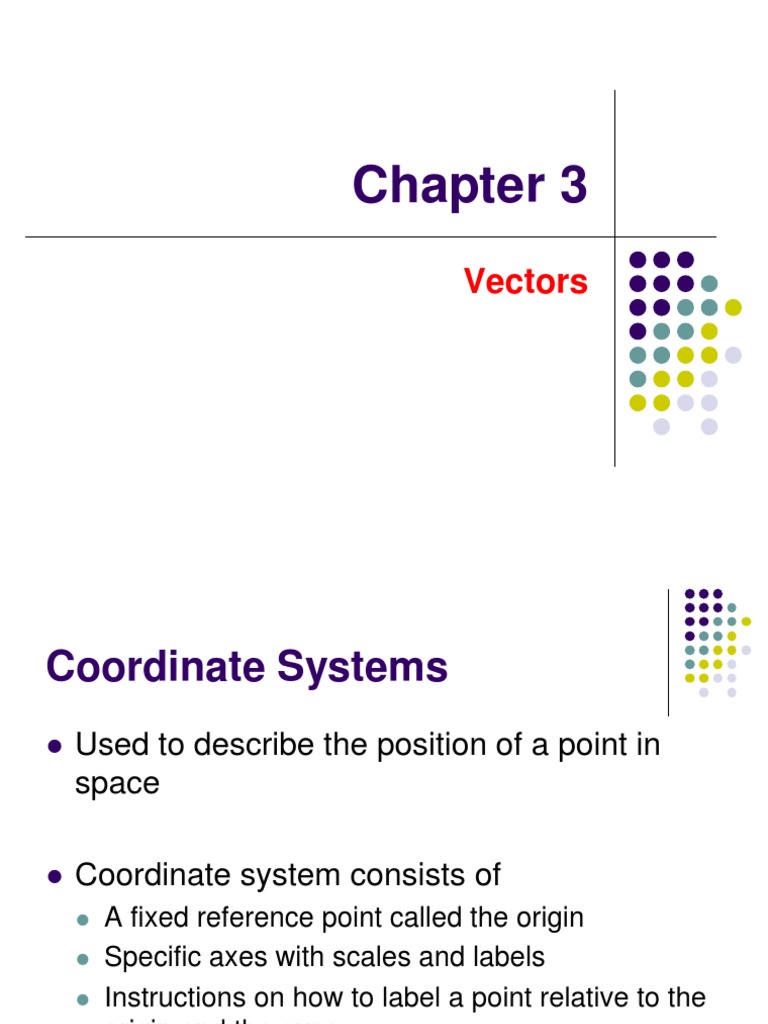Chapter 3 Vectors Pdf Pdf Euclidean Vector Cartesian Coordinate
