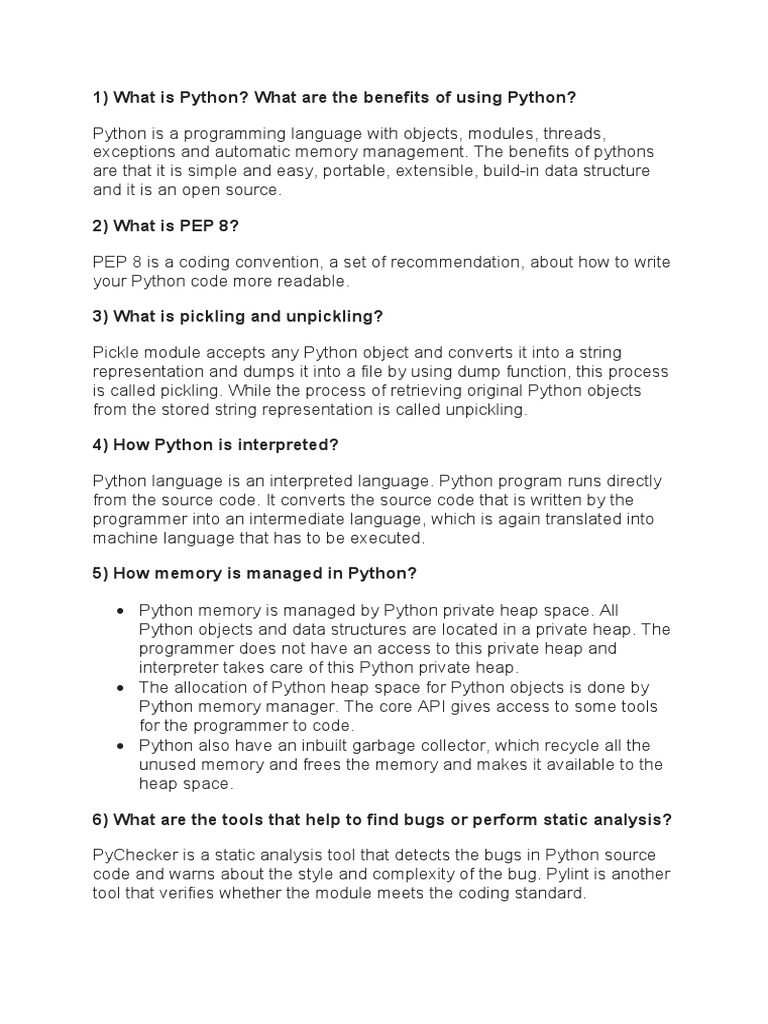 Python Interview Questions Pdf Method Computer Programming Class Computer Programming