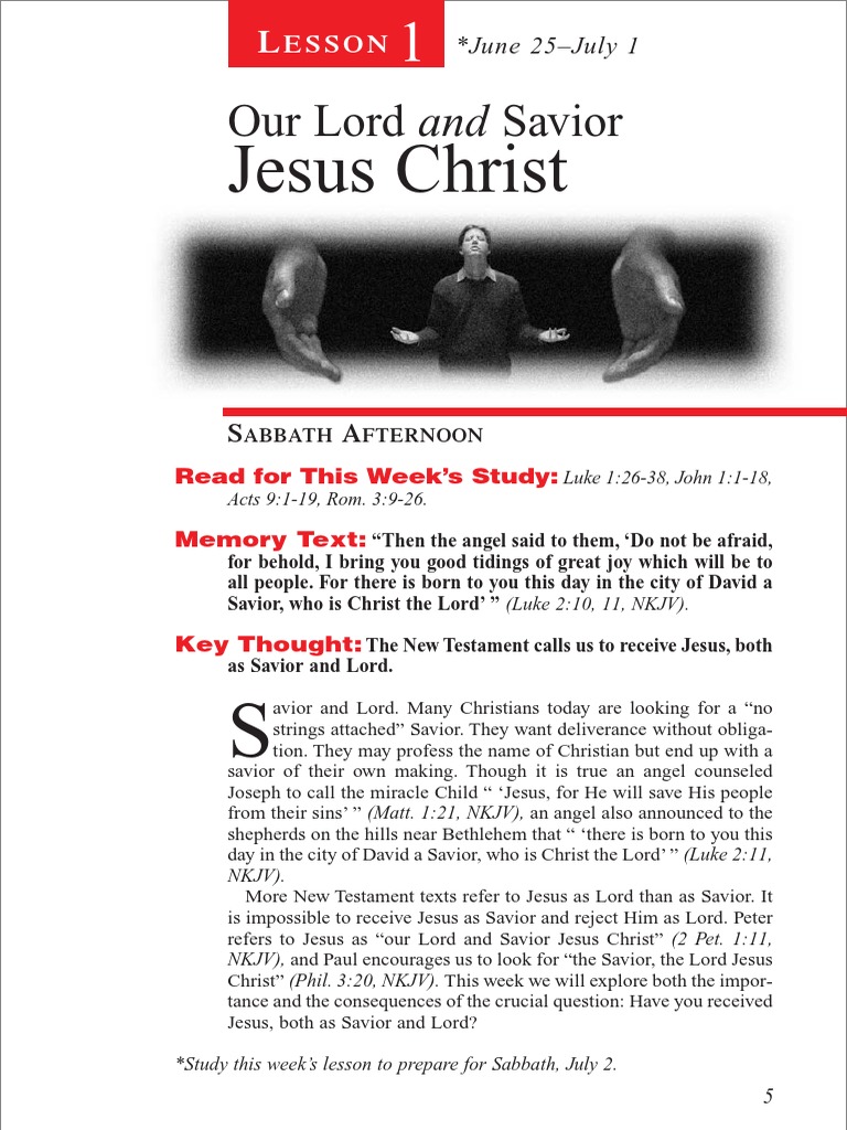 Sabbath School Lesson 1 | PDF | Epistle To The Romans | Paul The Apostle