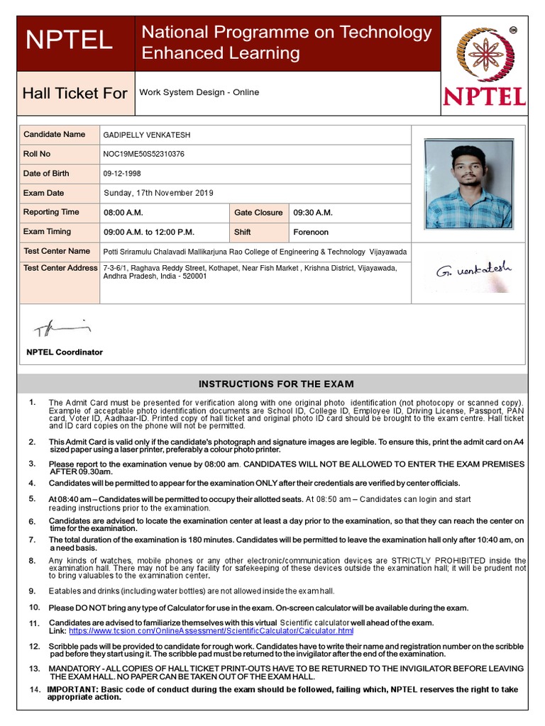Nptel: National Programme On Technology Enhanced Learning | PDF | Identity Document | Computing ...