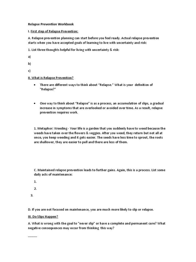 OCD Relapse Prevention | PDF | Obsessive–Compulsive Disorder | Relapse