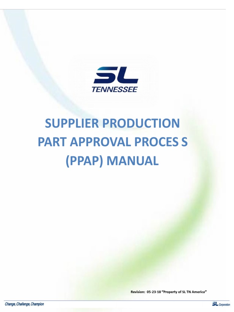 Supplier Production Part Approval Process (PPAP) Manual: A ...