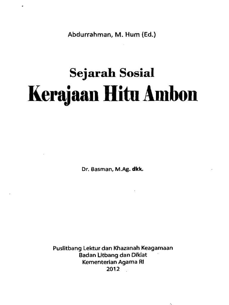 Sejarah Sosial Kerajaan Hitu AMBON PDF | PDF