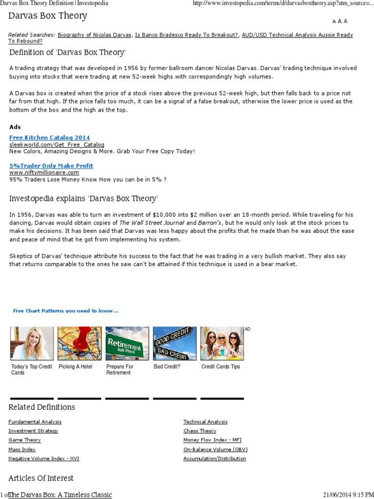 Darvas Box Theory Definition - Investopedia | PDF | Technical Analysis ...