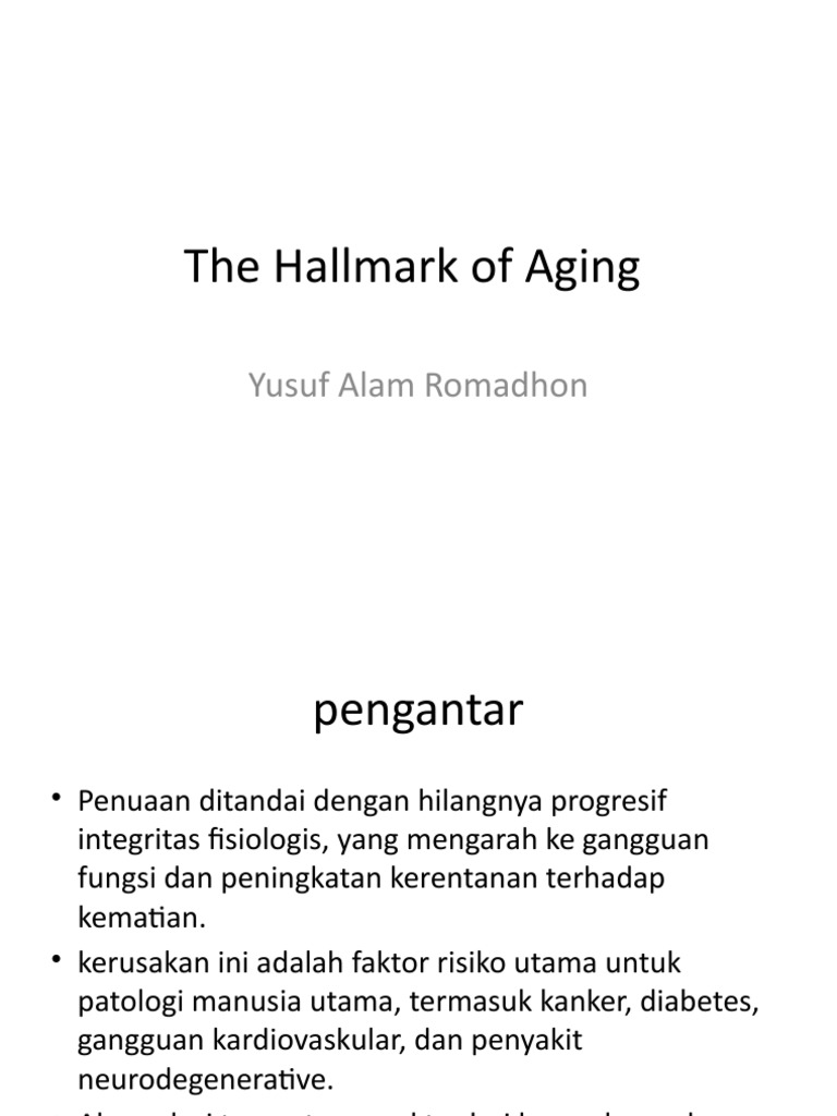 The Hallmark of Aging - En.id | PDF