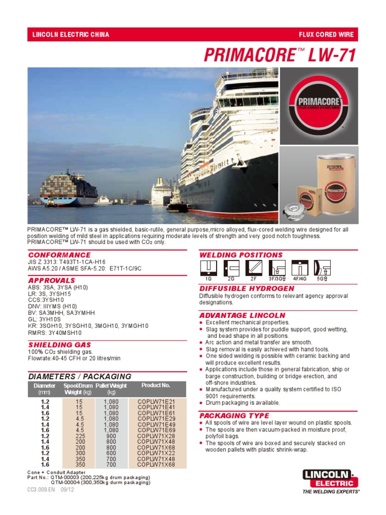 Primacorelw-71 en PDF | PDF | Welding | Construction