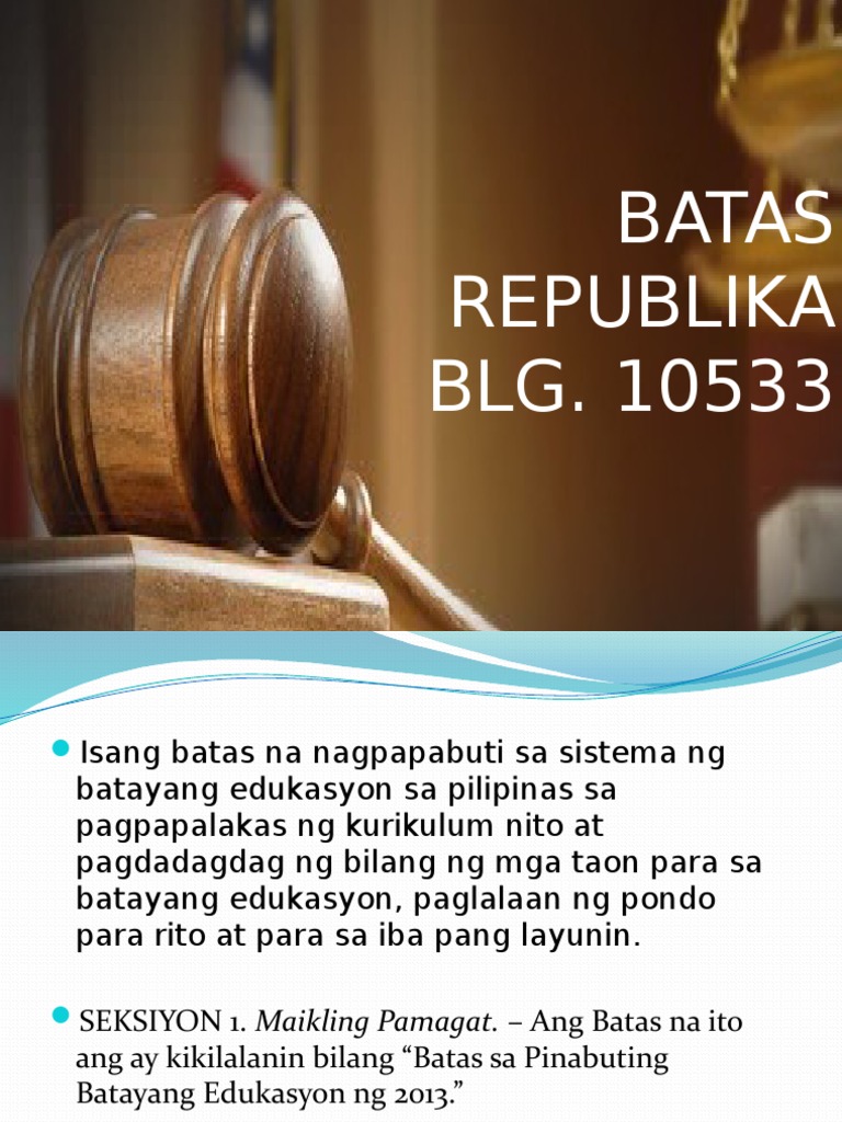 Batas Republika BLG. 10533 | PDF