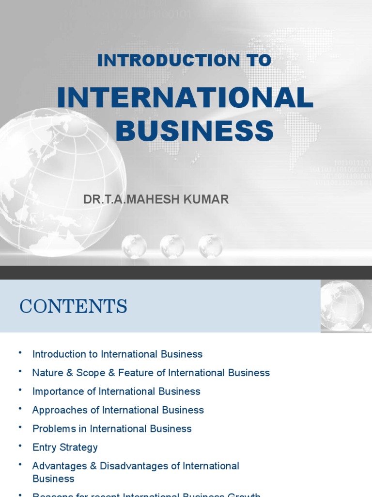 International Business: Introduction To | PDF | Franchising | Marketing