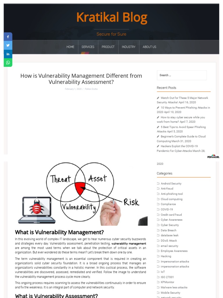 Kratikal Com Blog How Is Vulnerability Management Different From Vulnerability Assessment
