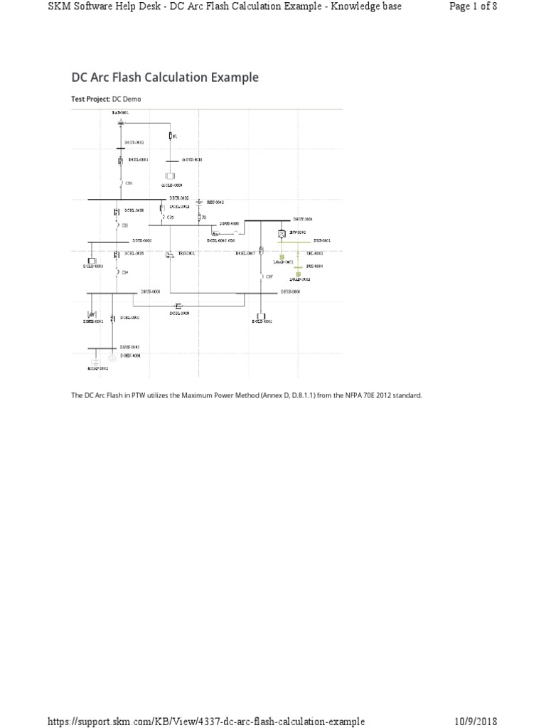 DC Arc Flash Calculation Example: Test Project: DC Demo | PDF ...