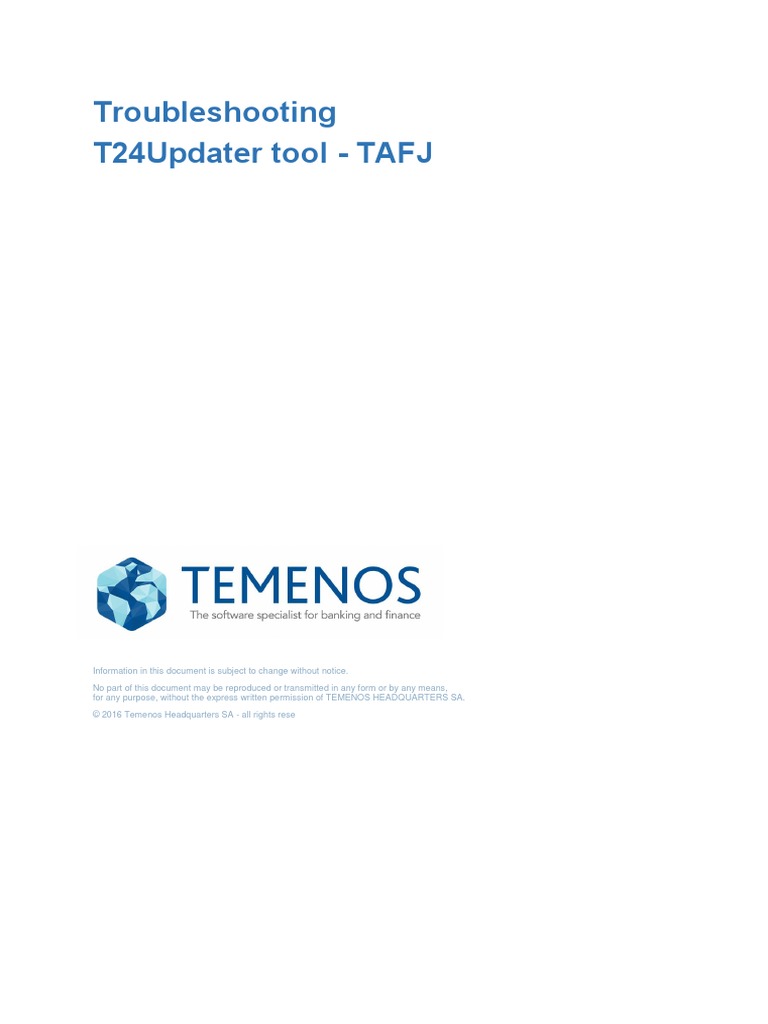 Troubleshooting - T24Updater Tool - V2.7-TAFJ | PDF | Zip (File Format) | Java (Programming ...