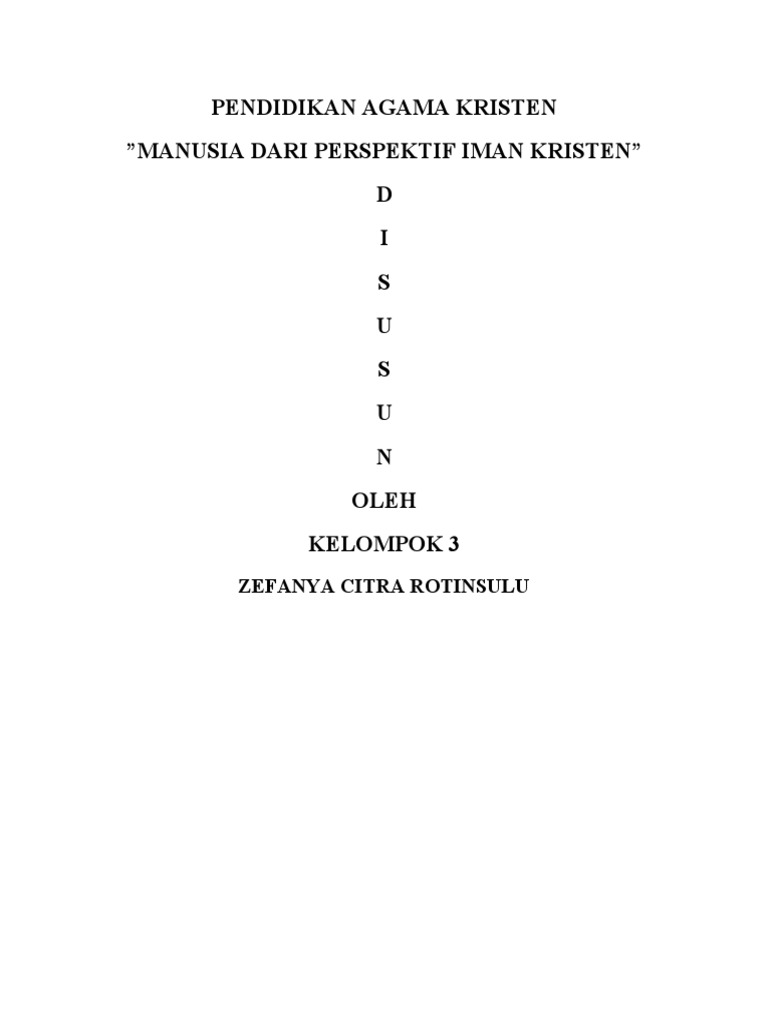Aspek Manusia dalam Iman Kristen | PDF | Ilmu Sosial