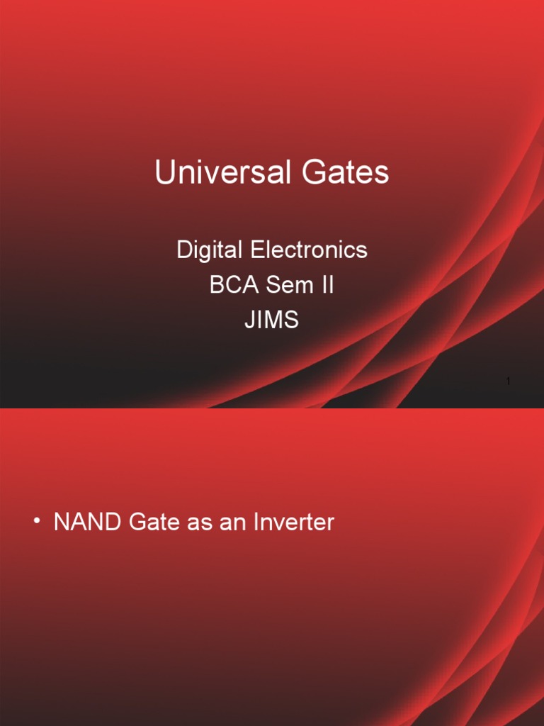 Universal Gates: Digital Electronics Bca Sem Ii Jims | PDF | Logic Gate ...