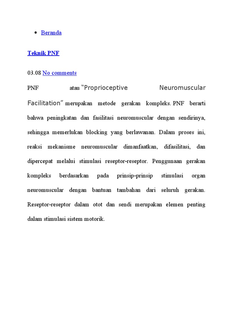 PNF Prinsip | PDF