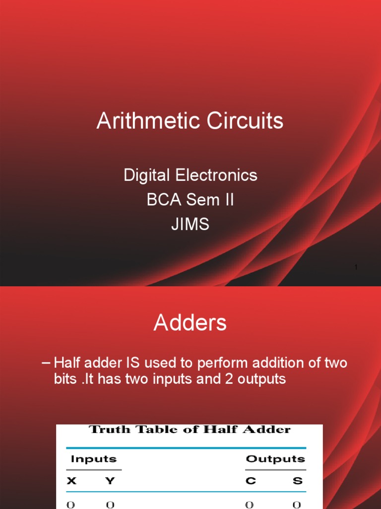 Arithmetic Circuits: Digital Electronics Bca Sem Ii Jims | PDF | Electronic Engineering ...