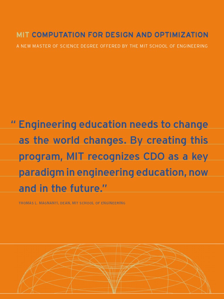 MIT CDO Master's Degree in Computational Design & Optimization | PDF | Massachusetts Institute ...