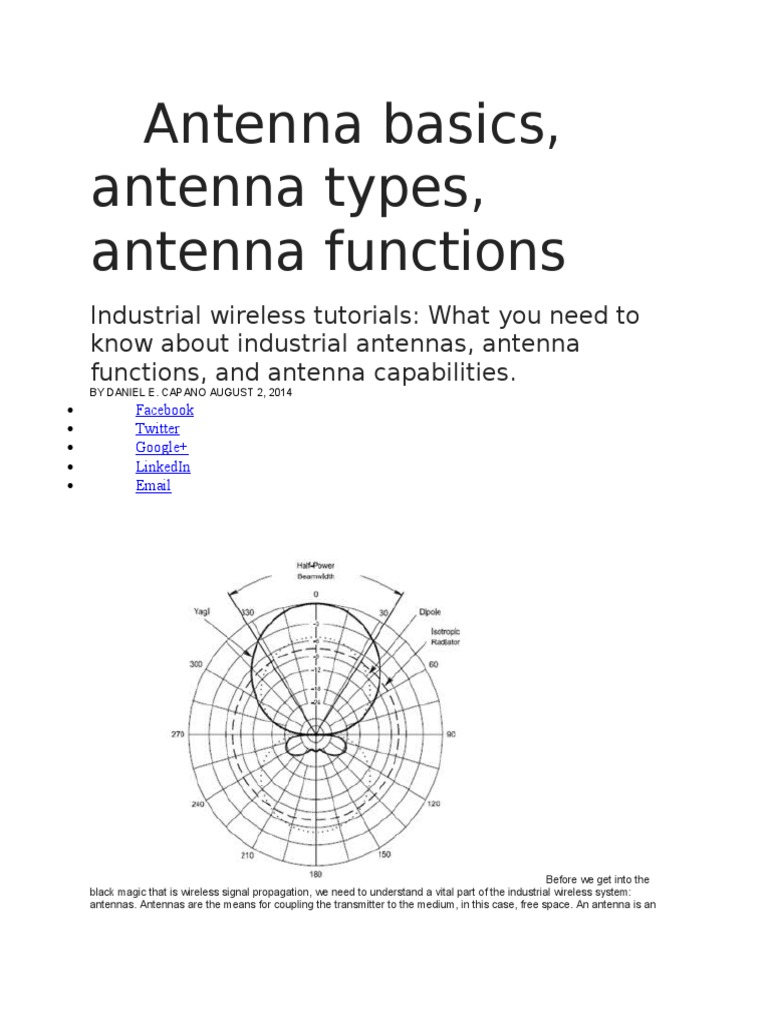 Antenna Basics, Antenna Types, Antenna Functions | PDF | Antenna (Radio) | Radio