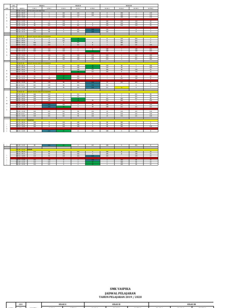 Revisi Jadwal Pelajaran | PDF | Technology & Engineering