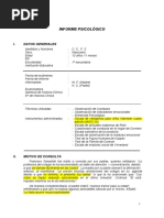 Modelo de Redaccion de Informe Psicologico-1 | PDF | Desorden hiperactivo y deficit de atencion ...