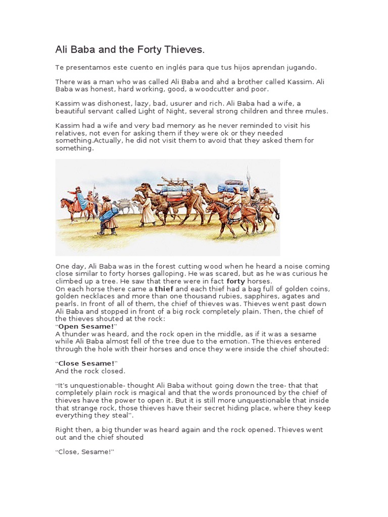Ali Baba and the Forty Thieves Story | PDF