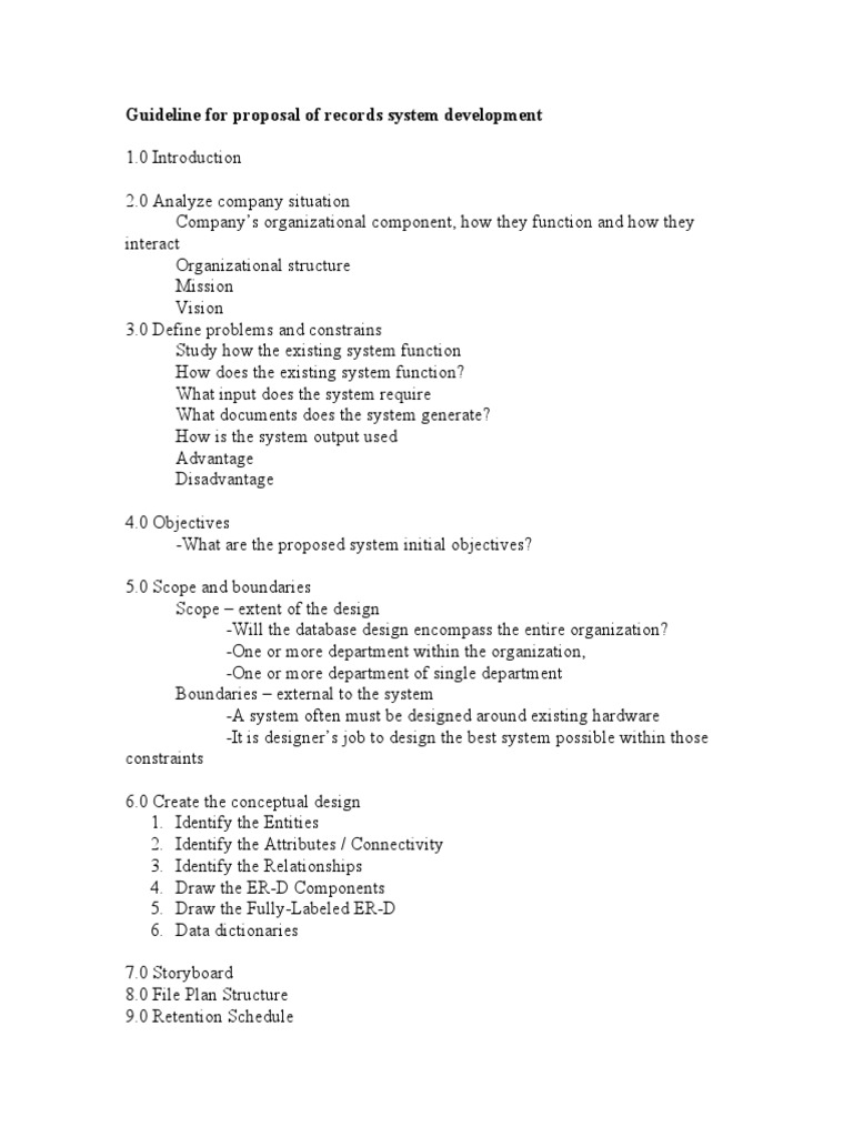 Records System Development Proposal | PDF | Business | Computers
