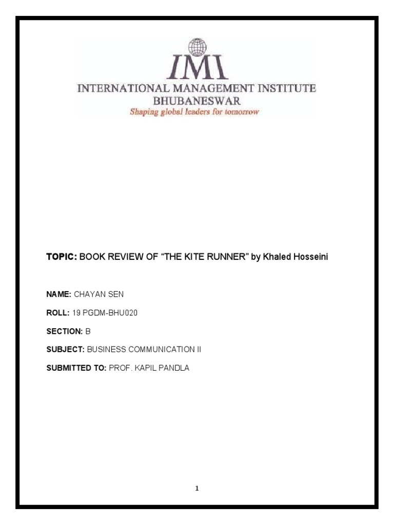 "The Kite Runner: A Deep Book Review" | PDF | Social Science | General ...