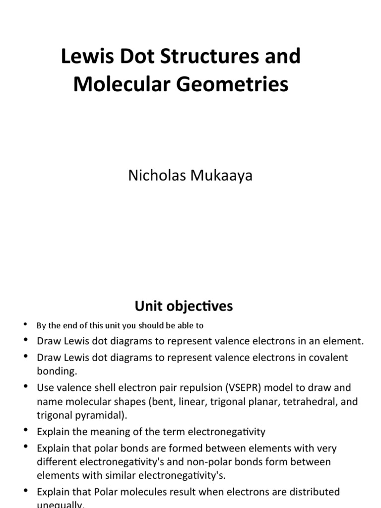 Lewis and VSEPR | PDF | Chemical Polarity | Chemical Bond