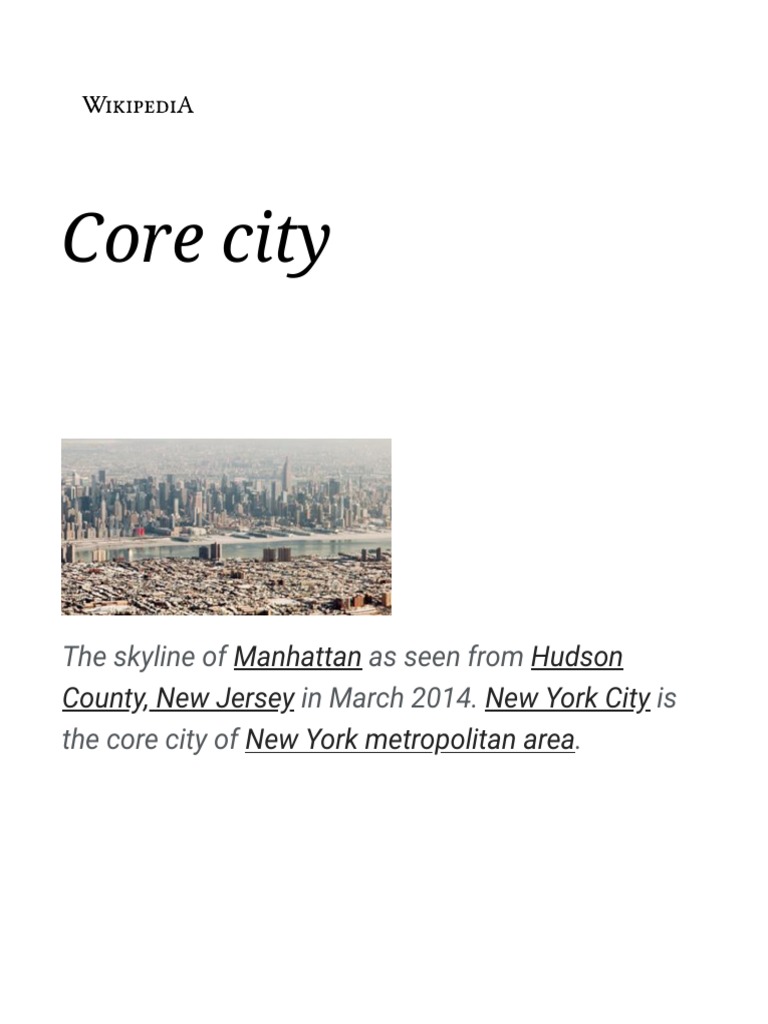 Core City - Wikipedia | PDF | Metropolitan Area | Urban Geography