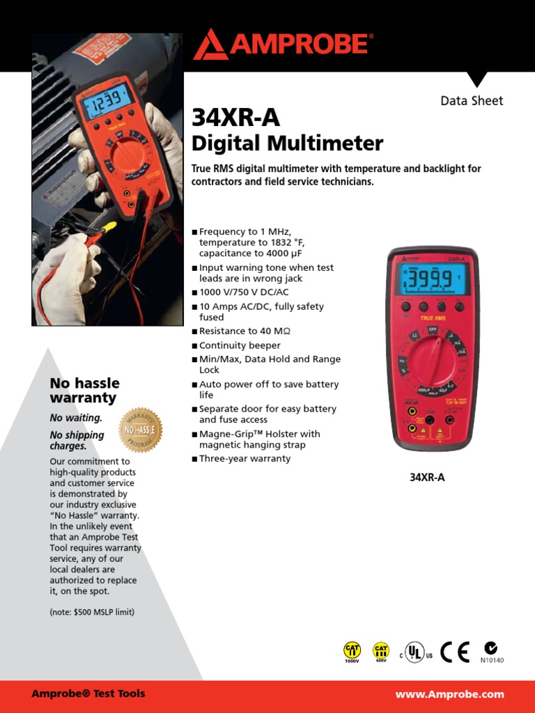 34XR-A Digital Multimeter | PDF | Hertz | Alternating Current