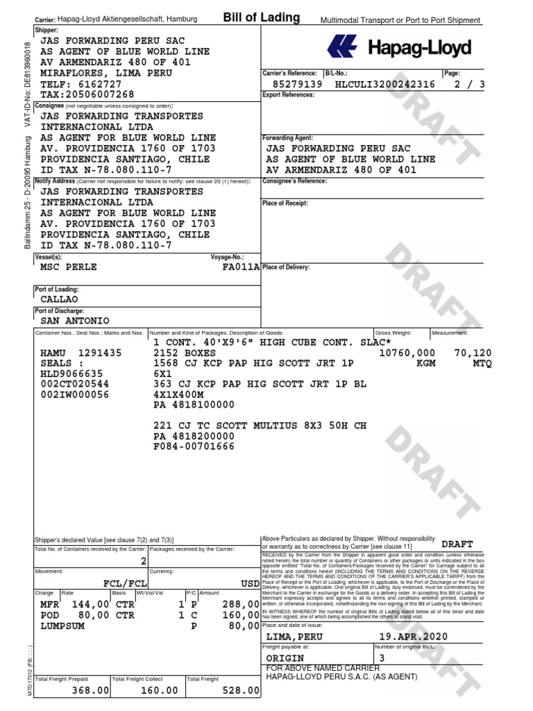 Hapag-Lloyd Aktiengesellschaft, Hamburg: Multimodal Transport or Port ...