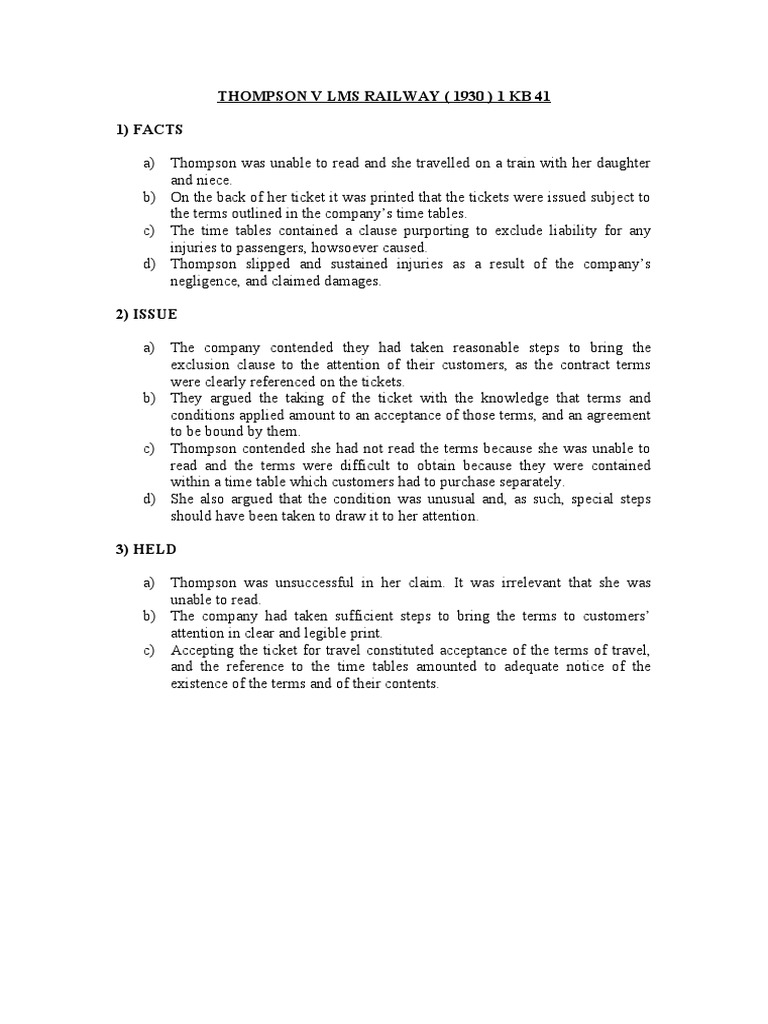 Contract Ii Case Review (Exclusion Clause) | PDF | Damages | Negligence