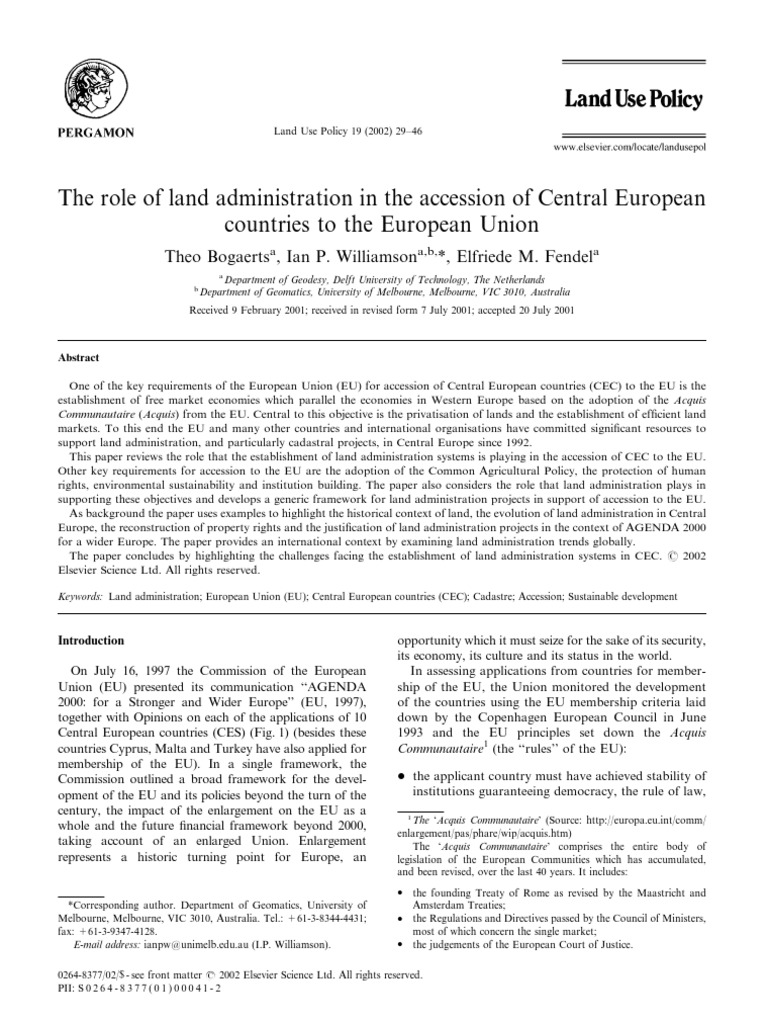 Land Administration PDF | PDF | Enlargement Of The European Union ...