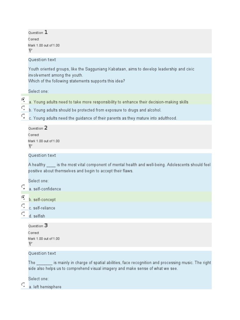 Long Quiz 2 | PDF | Mental Disorder | Spectrum Disorder